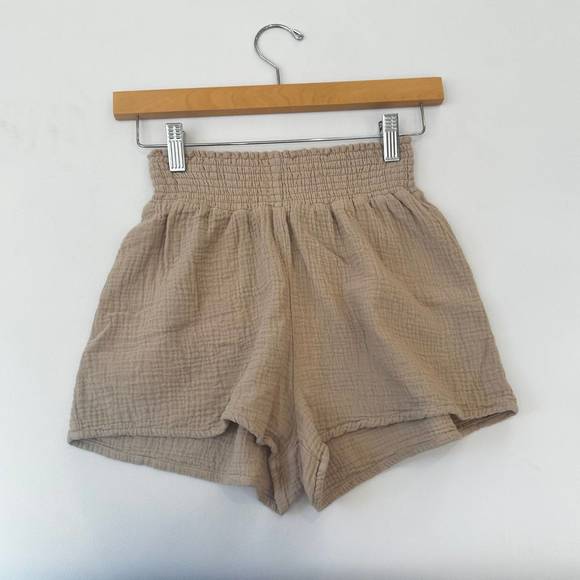 bobi | Shorts | New Bobi Smocked Waist Short In Sand | Poshmark